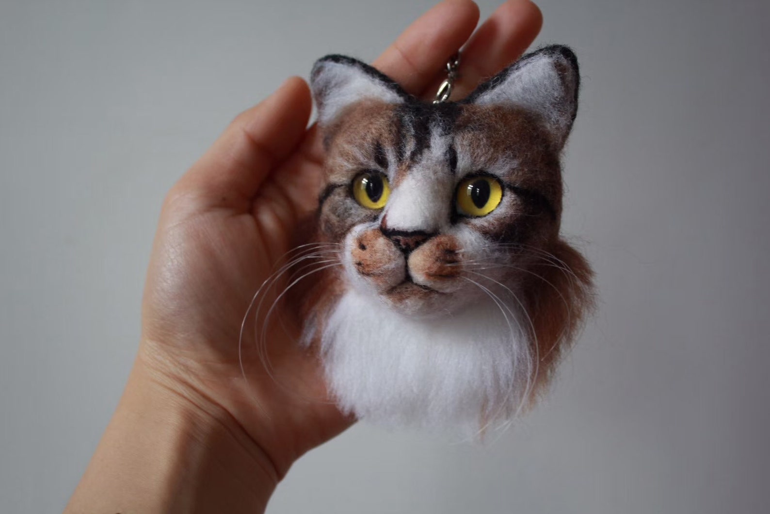 Cat Memory Customs Needle Felted Pet With Wooden Box, Pets Portrait ...