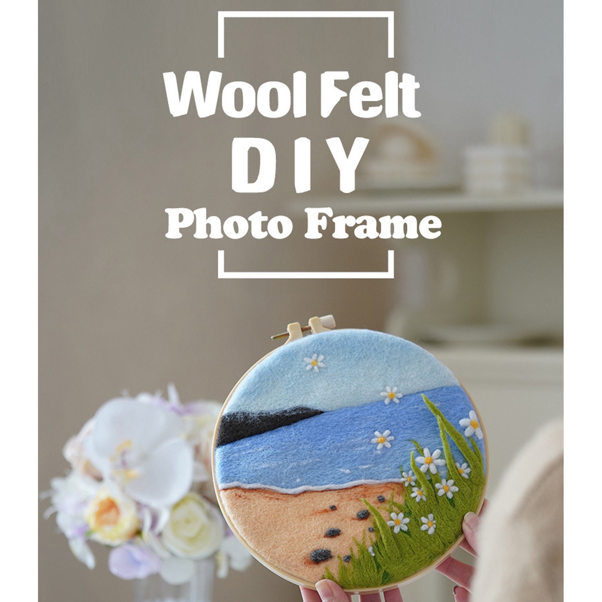 Needle Felting Patterns Landscape Embroidery Hoop Art 8" Gift for ...