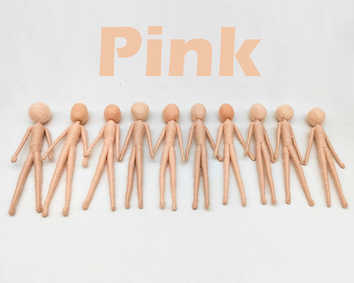 10 Pieces Pink Skin Tone Needle Felted Skeleton, Friendly for Beginner ...