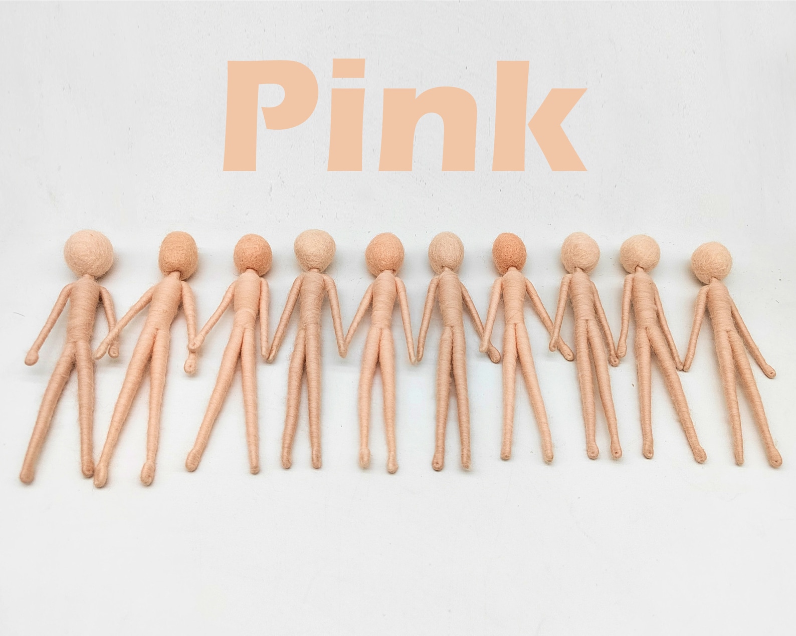10 Pieces Pink Skin Tone Needle Felted Skeleton, Friendly for Beginner ...