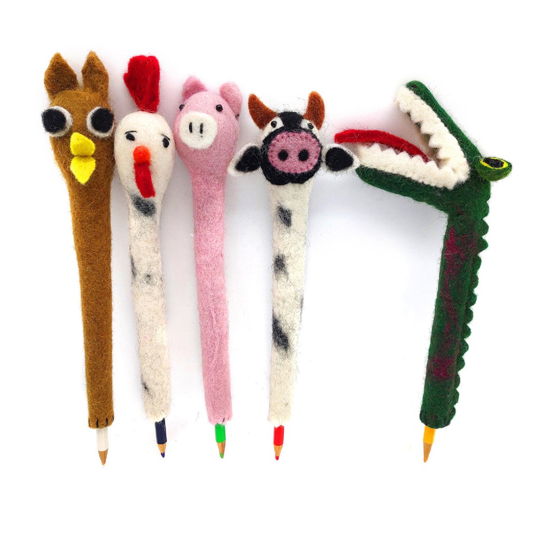 Felted Animal Pen Holder Felted Kits Needle Felted Kit Gift Set With 29 ...