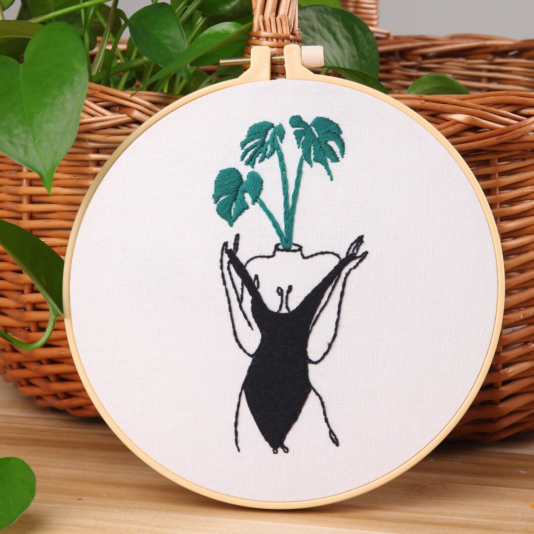 Minimalist Embroidery Kit for Beginner Beauty Pattern Personalized Gift ...