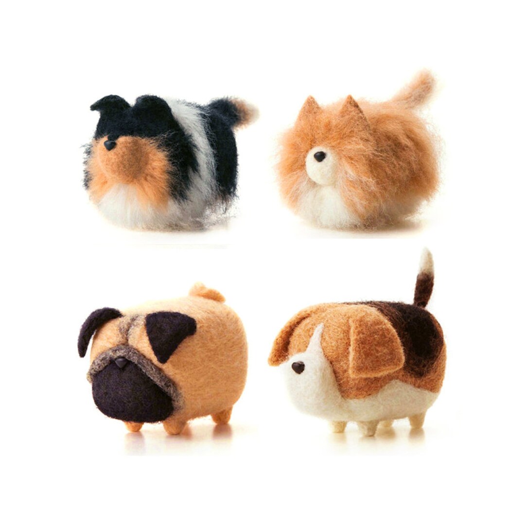 Needle Felting Kits - None Face Dog With Handbook for Beginners 1.5"x1 ...