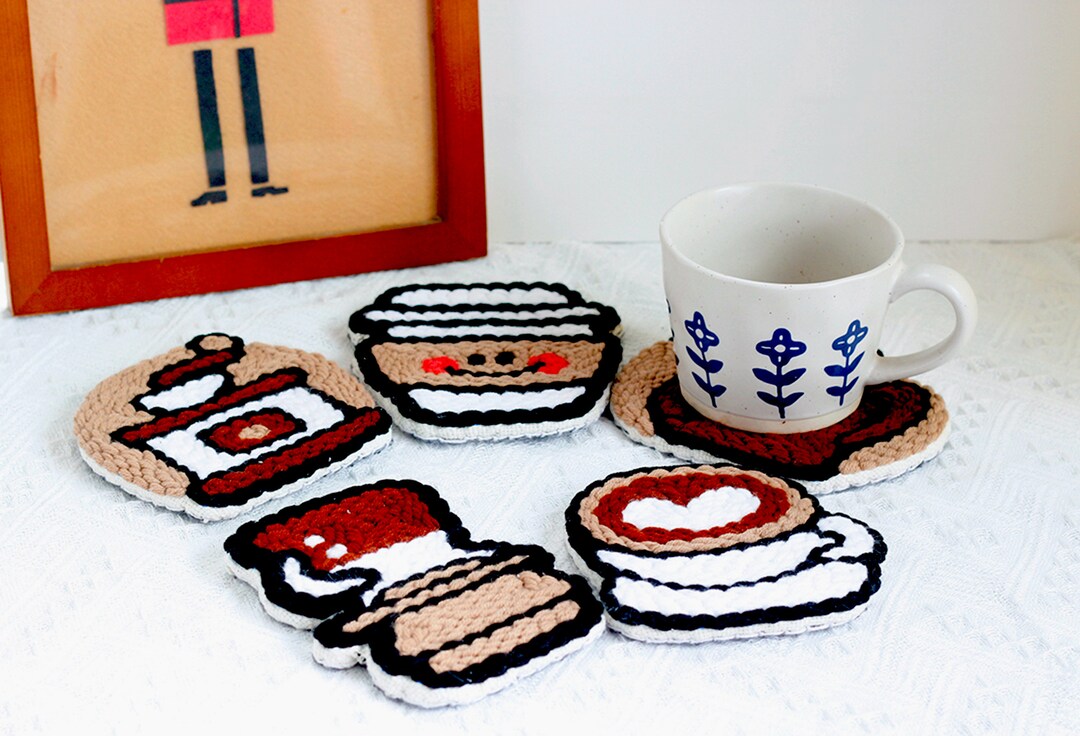 DIY Coffee Coasters Punch Needle Kit, Beginner Punch Needle Kit Include ...