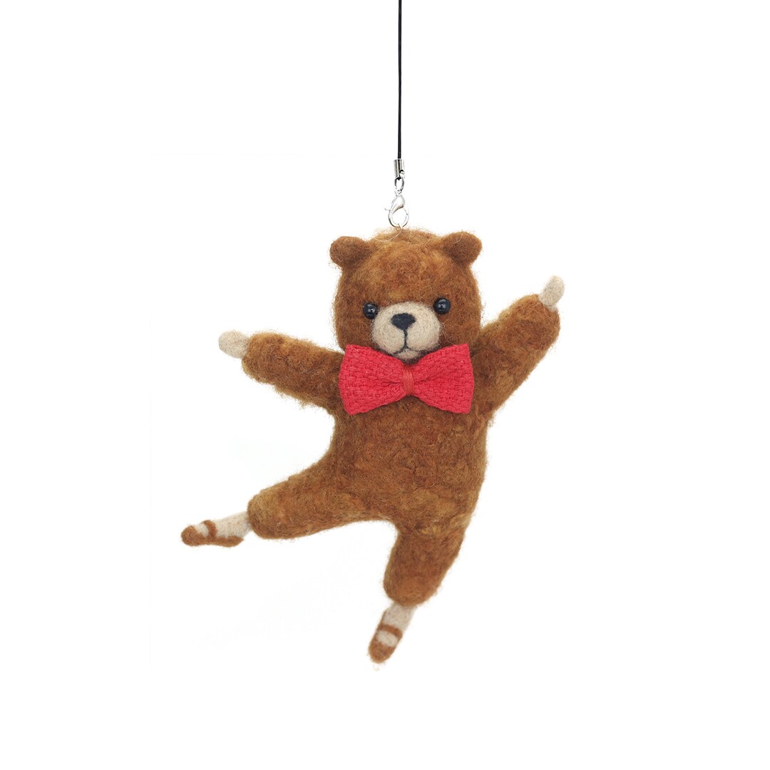 Dancing Bear Needle Felting Kit Nursery Mobile, Baby Mobile 5"x3" With ...