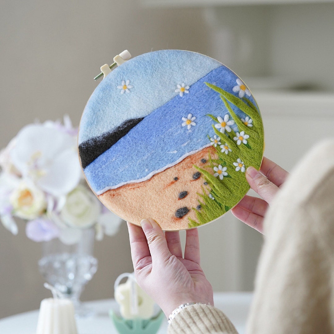 Beach View Needle Felting Kit for Beginner Friendly DIY Craft Gift for ...