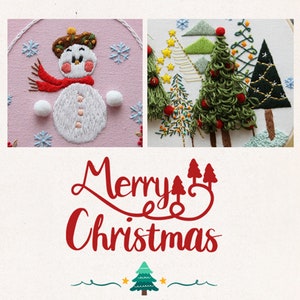 Christmas Evergreens Embroidery Kits With Christmas Patterns ...