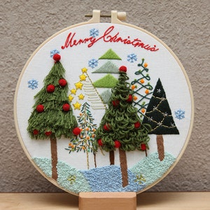 Christmas Evergreens Embroidery Kits With Christmas Patterns ...