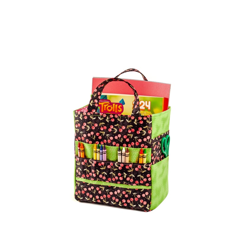 Cherry Kid's Art Tote Bag, Children's Crayon Caddy, Art Organizer ...