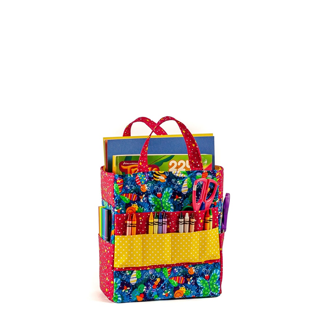 Colorful Bugs Kid's Art Tote Bag, Children's Crayon Caddy, Art ...