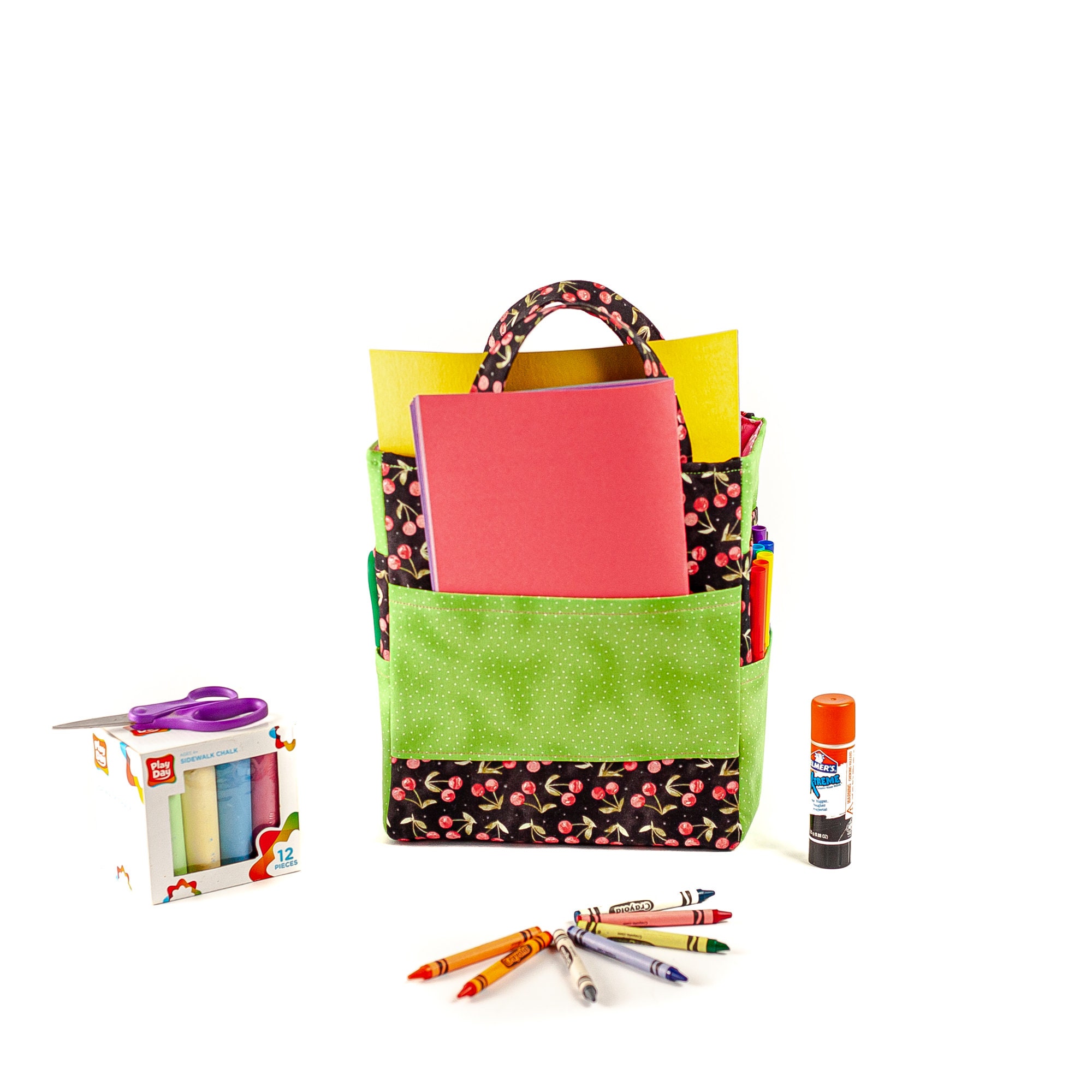 Cherry Kid's Art Tote Bag, Children's Crayon Caddy, Art Organizer ...