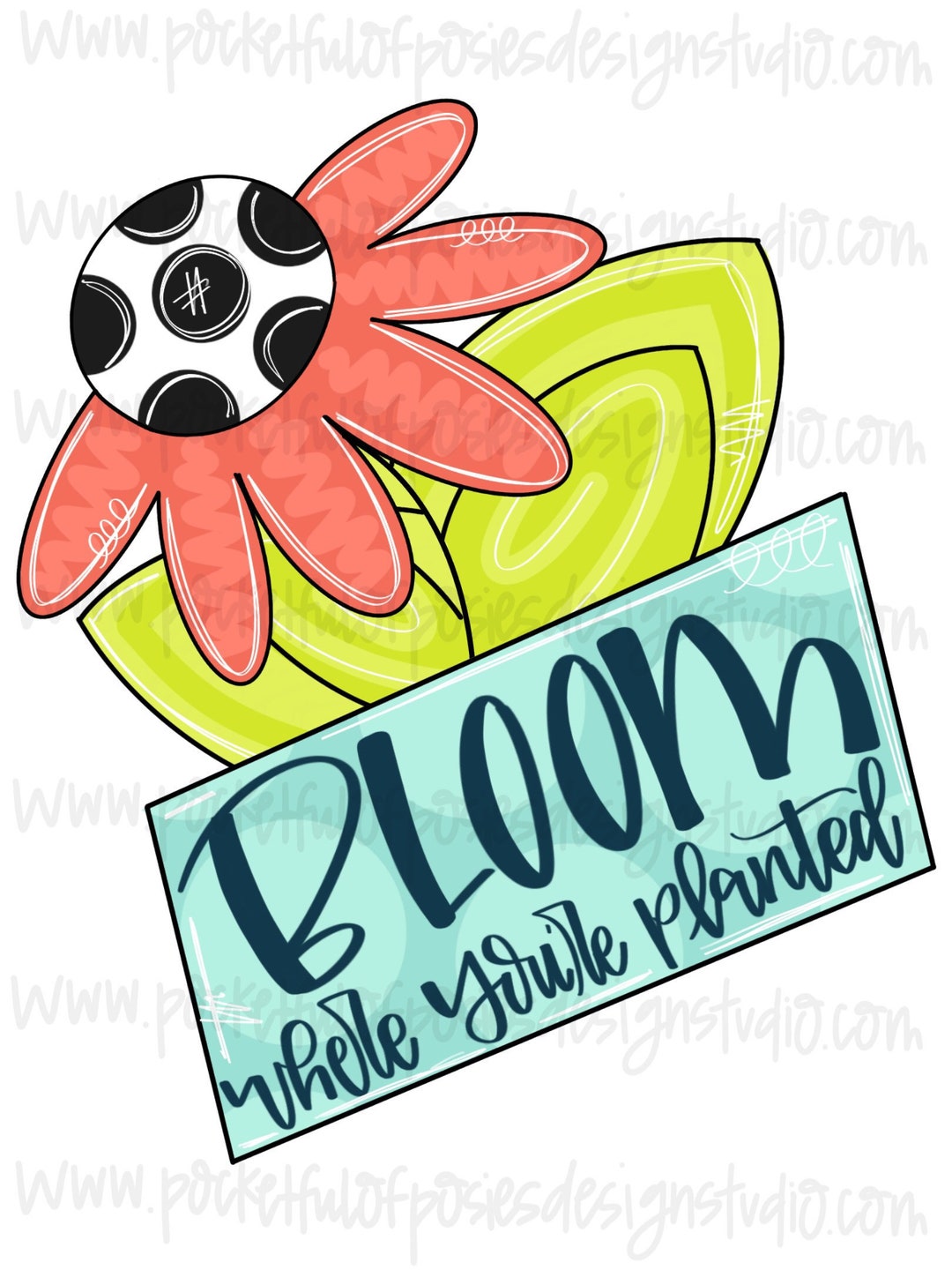 Bloom Where You're Planted Flower Door Hanger Downloadable Printable ...