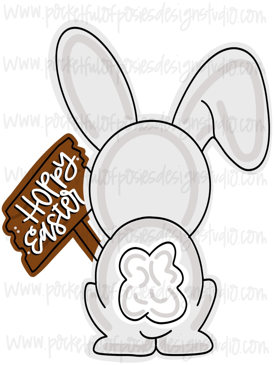 Hoppy Easter Bunny Door Hanger Downloadable Printable Template File - Etsy