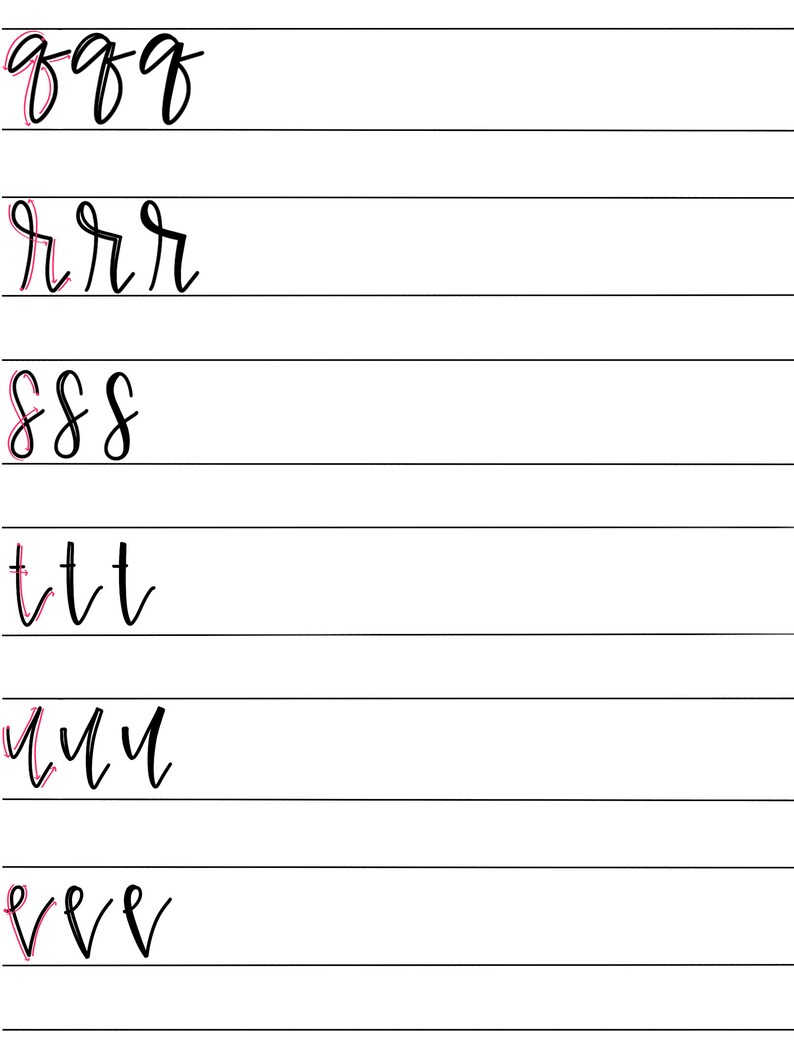 Simple Hand Lettering Practice Sheet Alphabet A-Z Downloadable ...