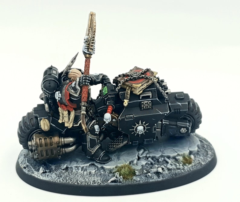 Primaris Space Marine Chaplain on Bike Custom Painted Miniature ...