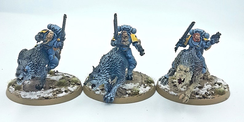 Thunderwolf Cavalry Space Marine Space Wolves Painted Miniature Models ...