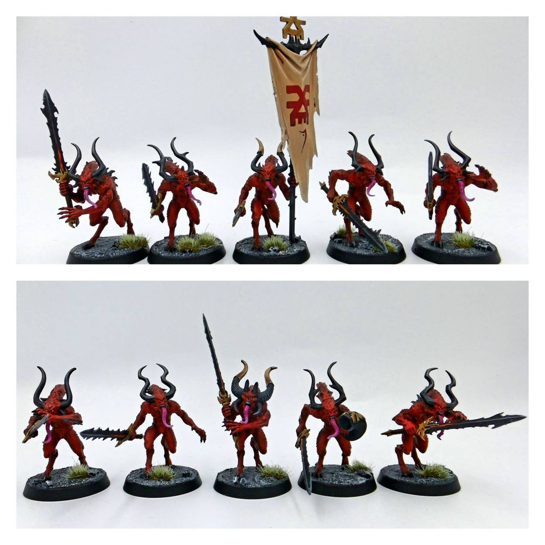 Daemons of Khorne Bloodletters Custom Painted Miniatures for Sale ...
