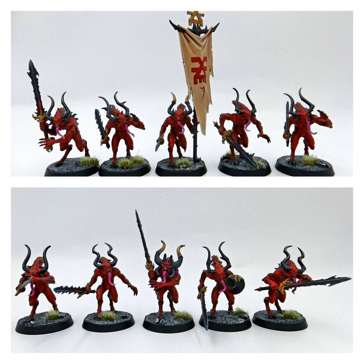 Daemons of Khorne Bloodletters Custom Painted Miniatures for - Etsy