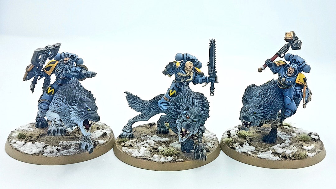Thunderwolf Cavalry Space Marine Space Wolves Painted Miniature Models ...
