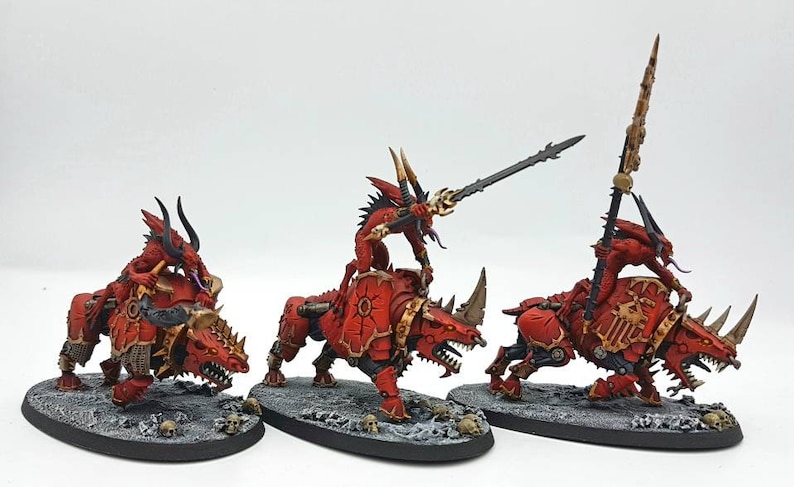 6 X Daemons of Khorne Bloodcrushers Painted Miniatures, Custom Orders ...