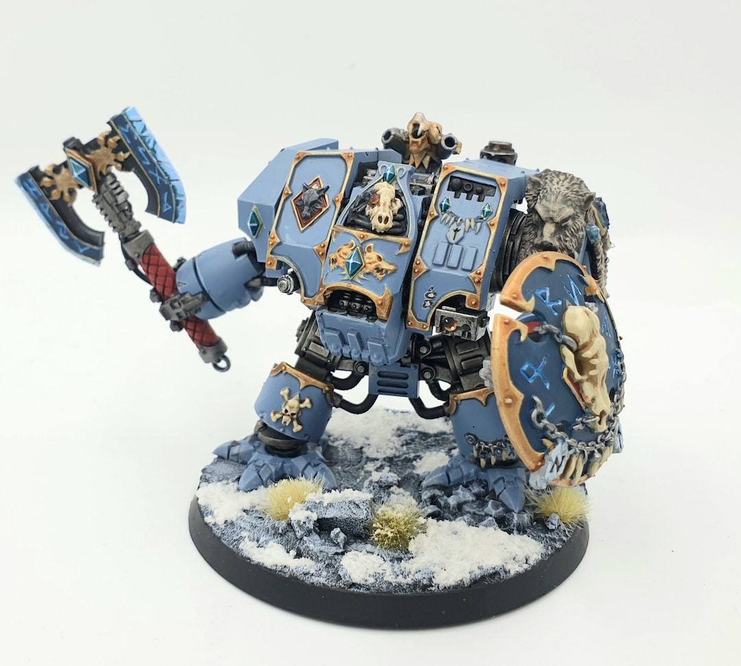 Venerable Dreadnought Space Marine Space Wolves Painted Miniature ...
