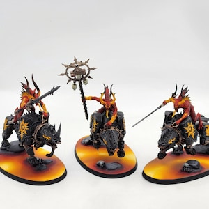 6 X Daemons of Khorne Bloodcrushers Painted Miniatures, Custom Orders ...