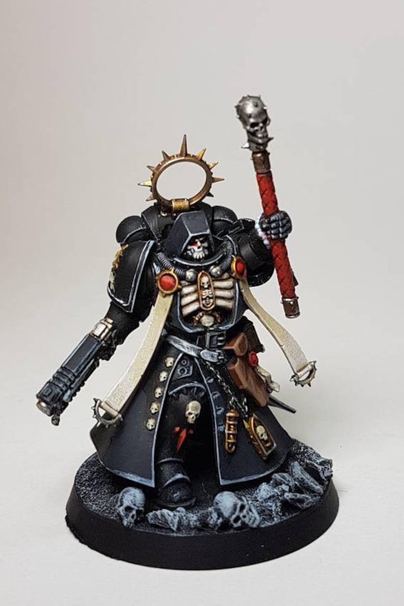 Primaris Space Marine Chaplain Custom Painted Miniature - Etsy UK Primaris Space Marine Chaplain Custom Painted Miniature - Etsy UK
