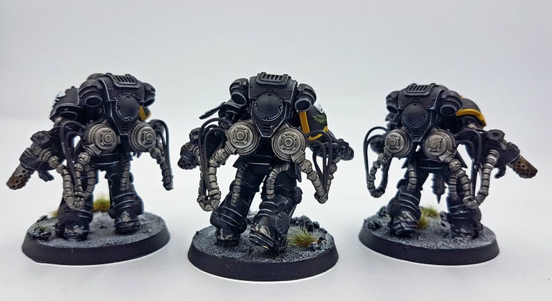 3 X Primaris Raven Guard Aggressors Painted Miniatures, Custom Painted ...