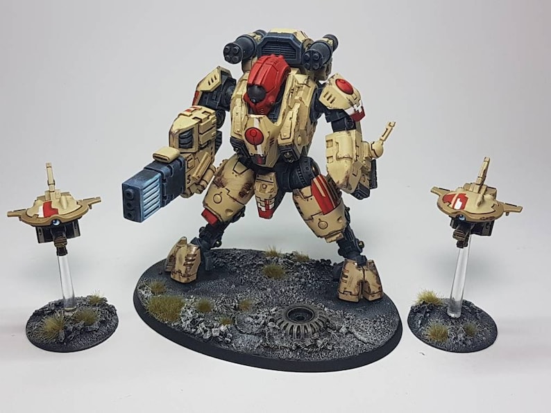 Tau XV95 Ghostkeel Battlesuit With Drones Custom Painted Miniature ...