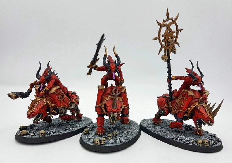 6 X Daemons of Khorne Bloodcrushers Painted Miniatures, Custom Orders ...