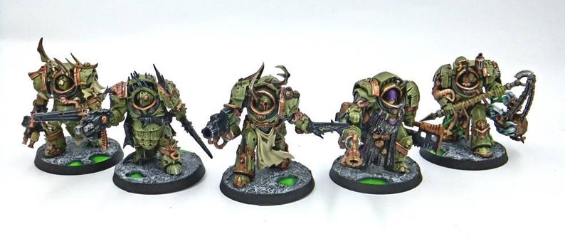 Death Guard Blightlord Terminators X 5 for Sale, Painted Warhammer 40k ...