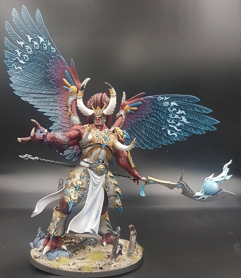Magnus Daemon Primarch of Tzeentch Custom Painted Miniature, Warhammer ...