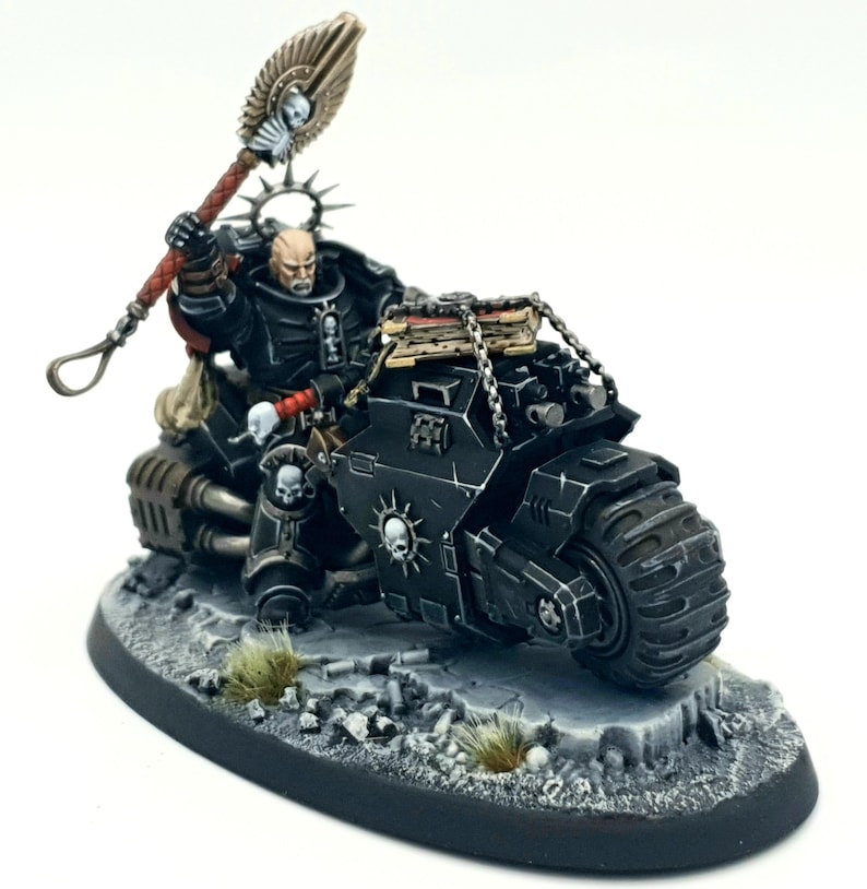 Primaris Space Marine Chaplain on Bike Custom Painted Miniature ...