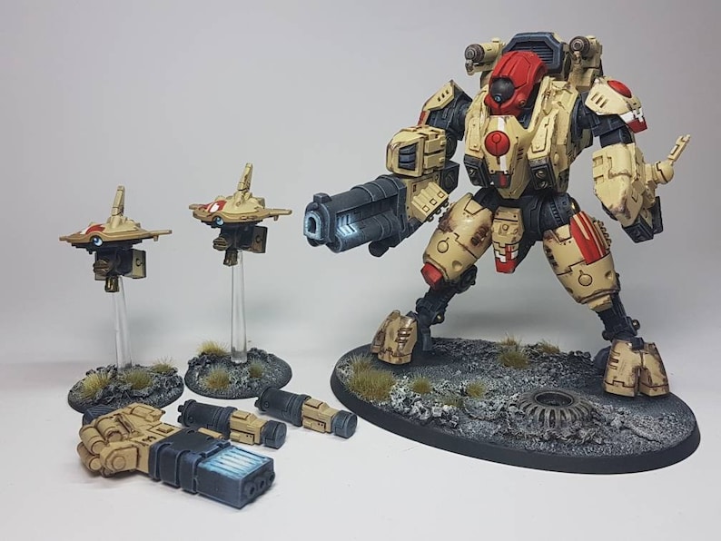 Tau XV95 Ghostkeel Battlesuit With Drones Custom Painted - Etsy