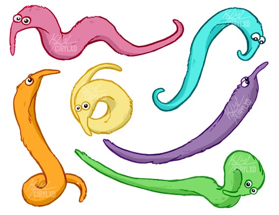 Worm on a String Sticker Pack | Etsy