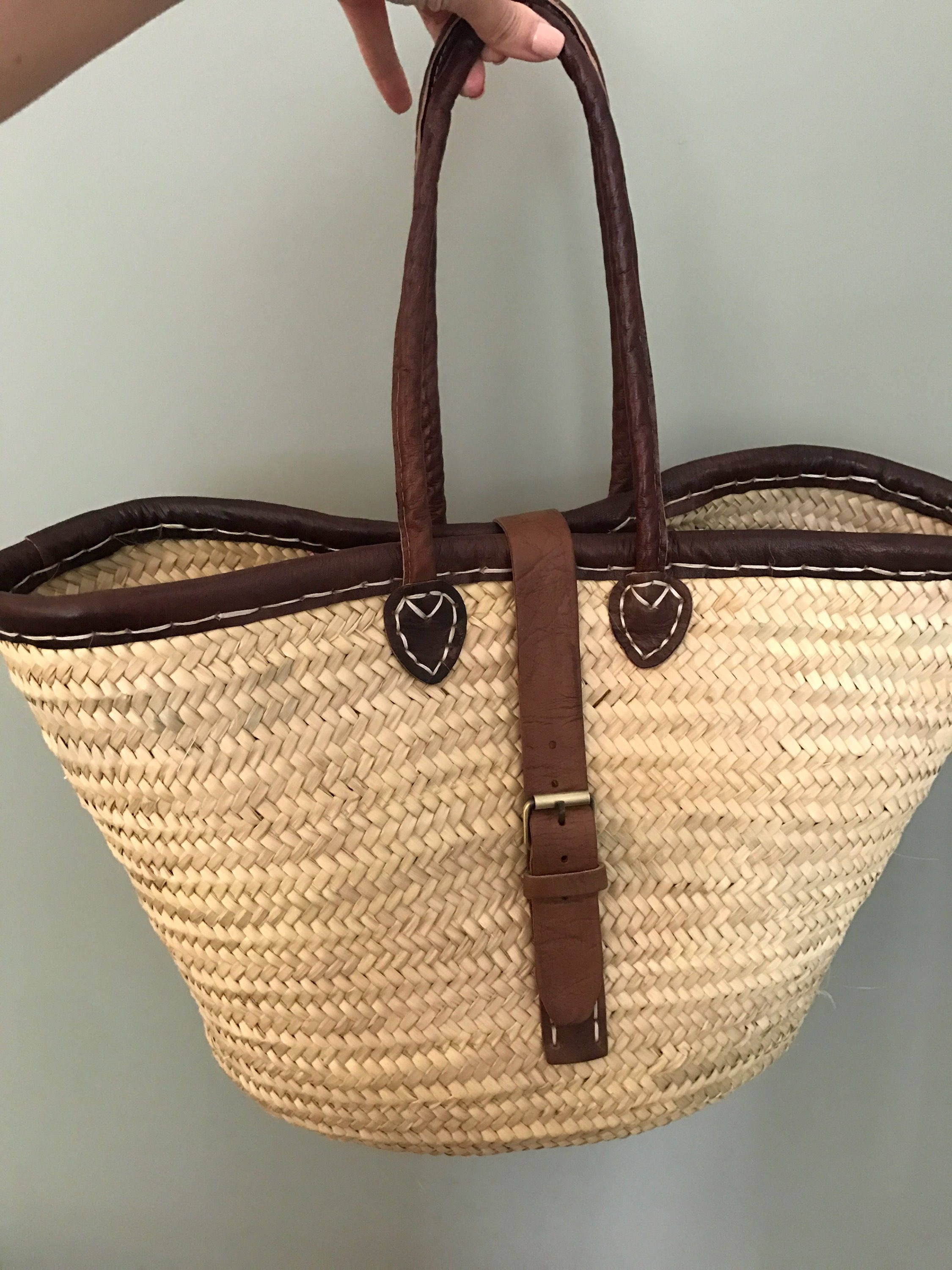 Leather Strap French Basket | Etsy