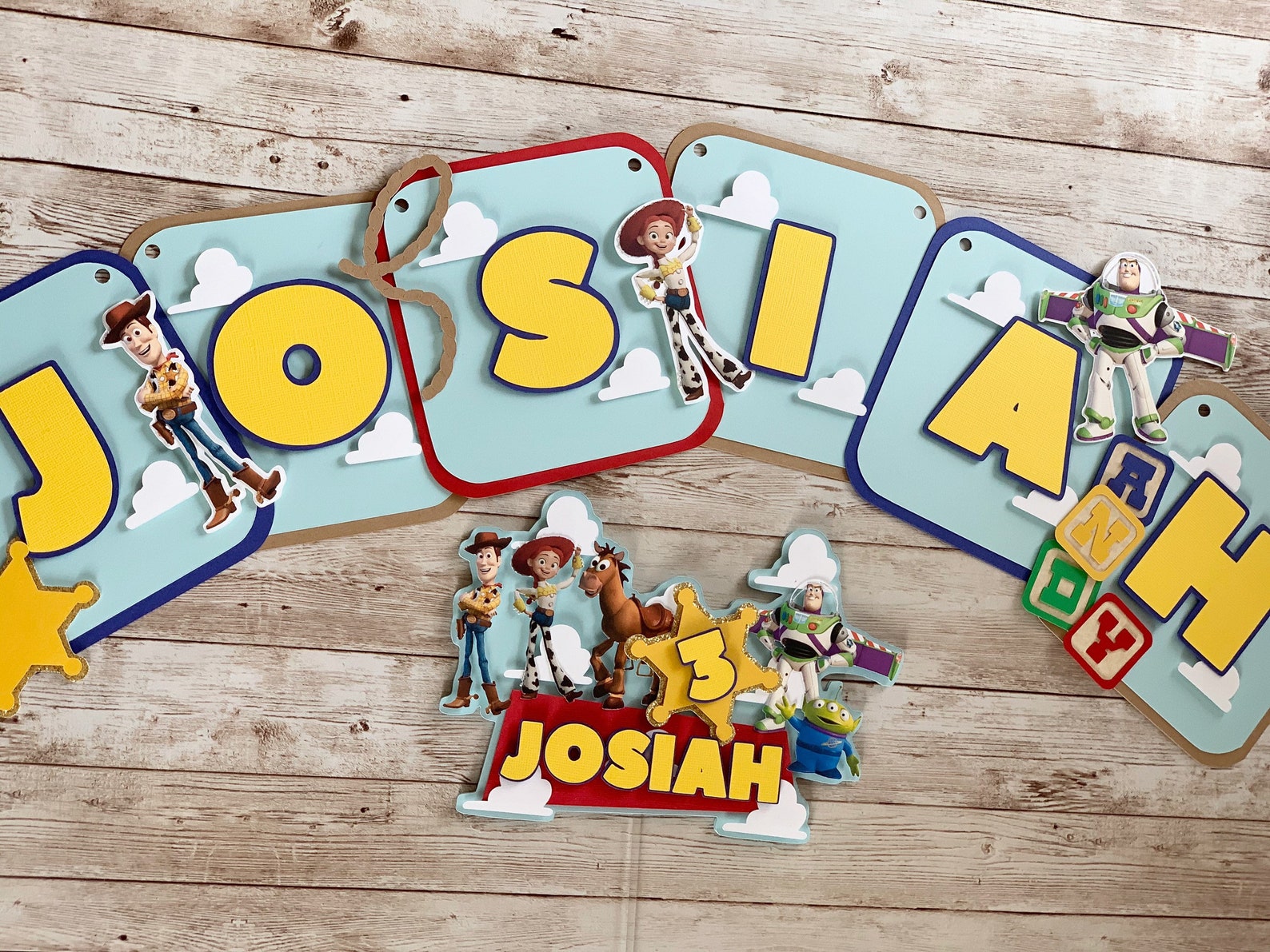 Toy Story Themed Cake Topper Toy Story Themed Name Banner | Etsy