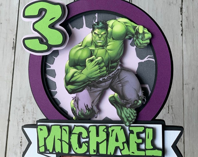 Hulk Themed Cake Topper, Hulk Themed Cupcake Toppers, Hulk Themed Name ...