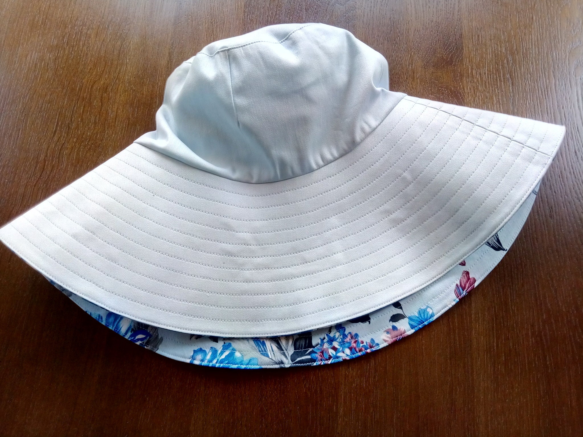 Light Blue Cotton Sun Hat Panama With Wide Brim Light Blue - Etsy UK