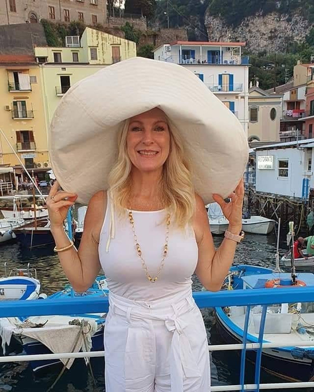 Extra Extra Large Brim Sun Hat, Women's Wide Brim Sun Natural Linenen ...
