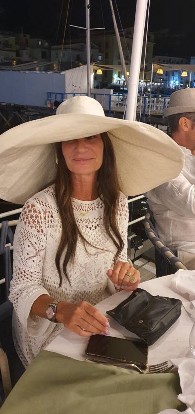 Extra Extra Large Brim Sun Hat, Women's Wide Brim Sun Natural Linenen ...