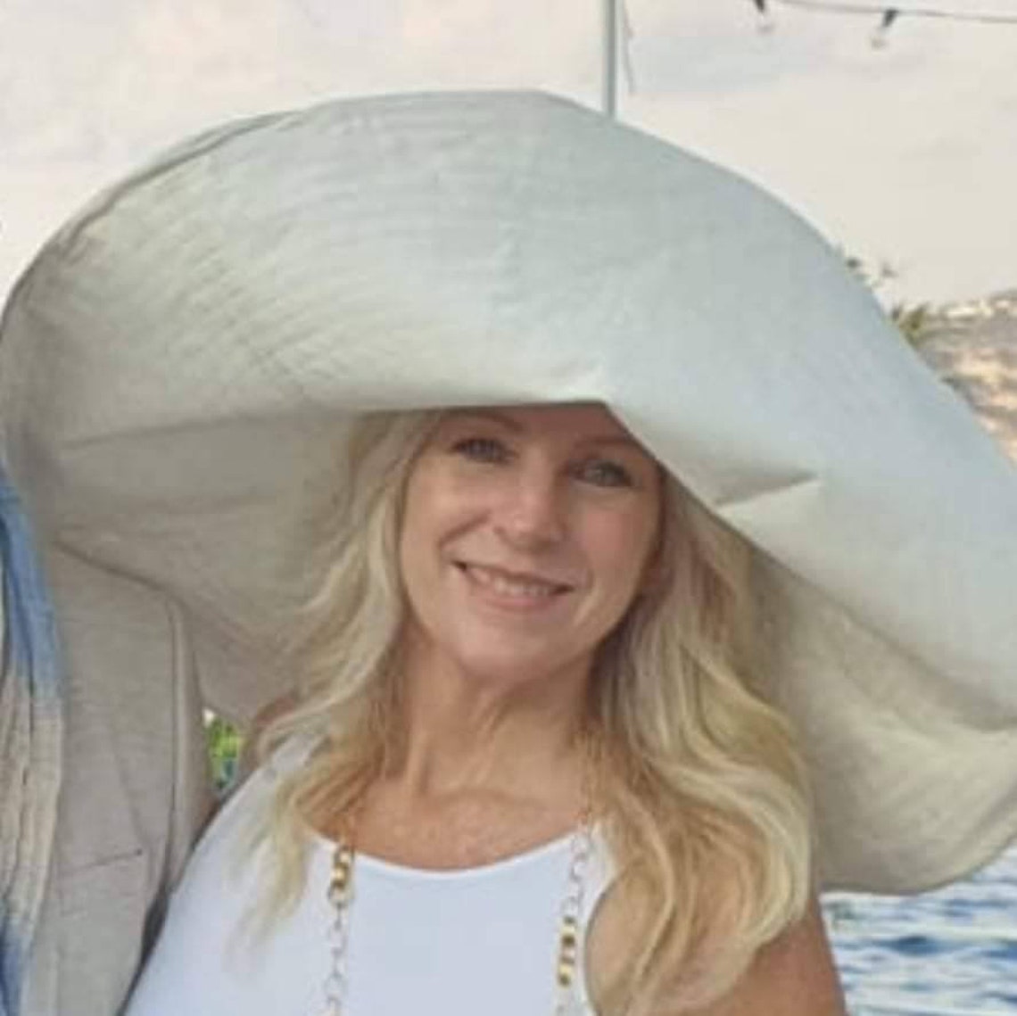 Extra Extra Large Brim Sun Hat, Women's Wide Brim Sun Natural Linenen ...