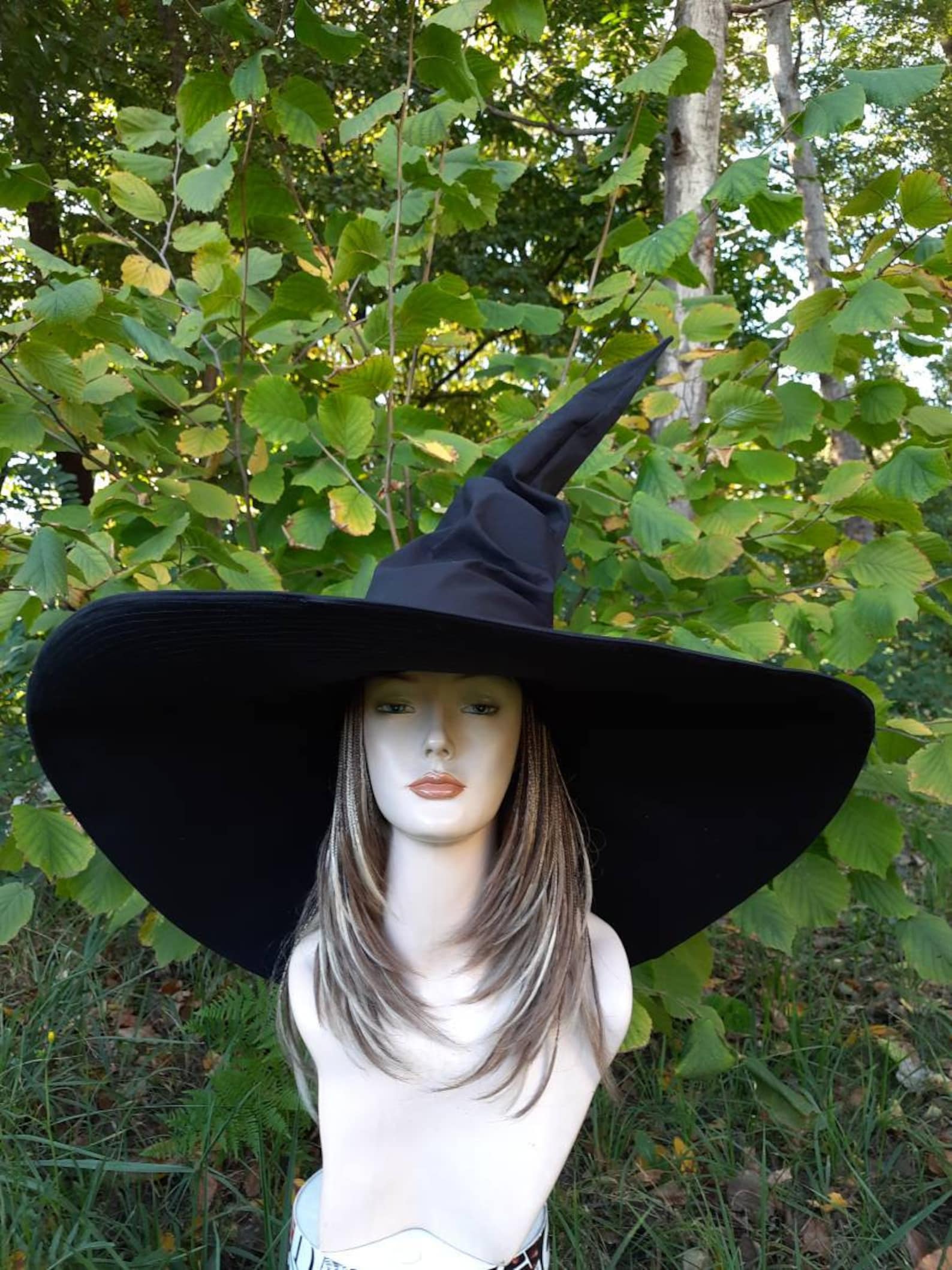 Extra Large Witch Hat, Extra Wide Brim Witch Hat, Black Witch's Hat ...