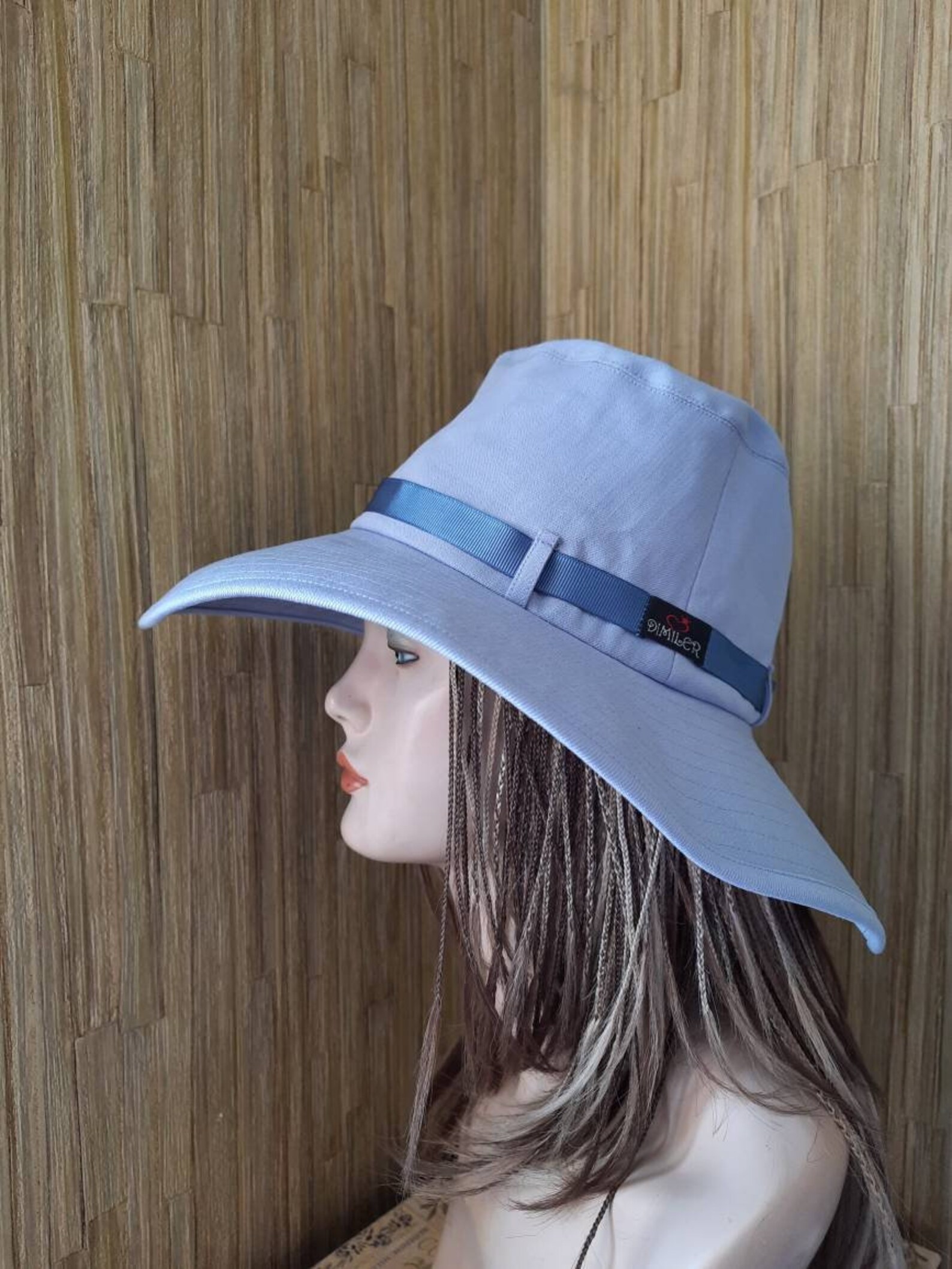 Light Blue Denim Summer Sun Hat, Hiking Hat, Women's Sun Hat, Travel ...
