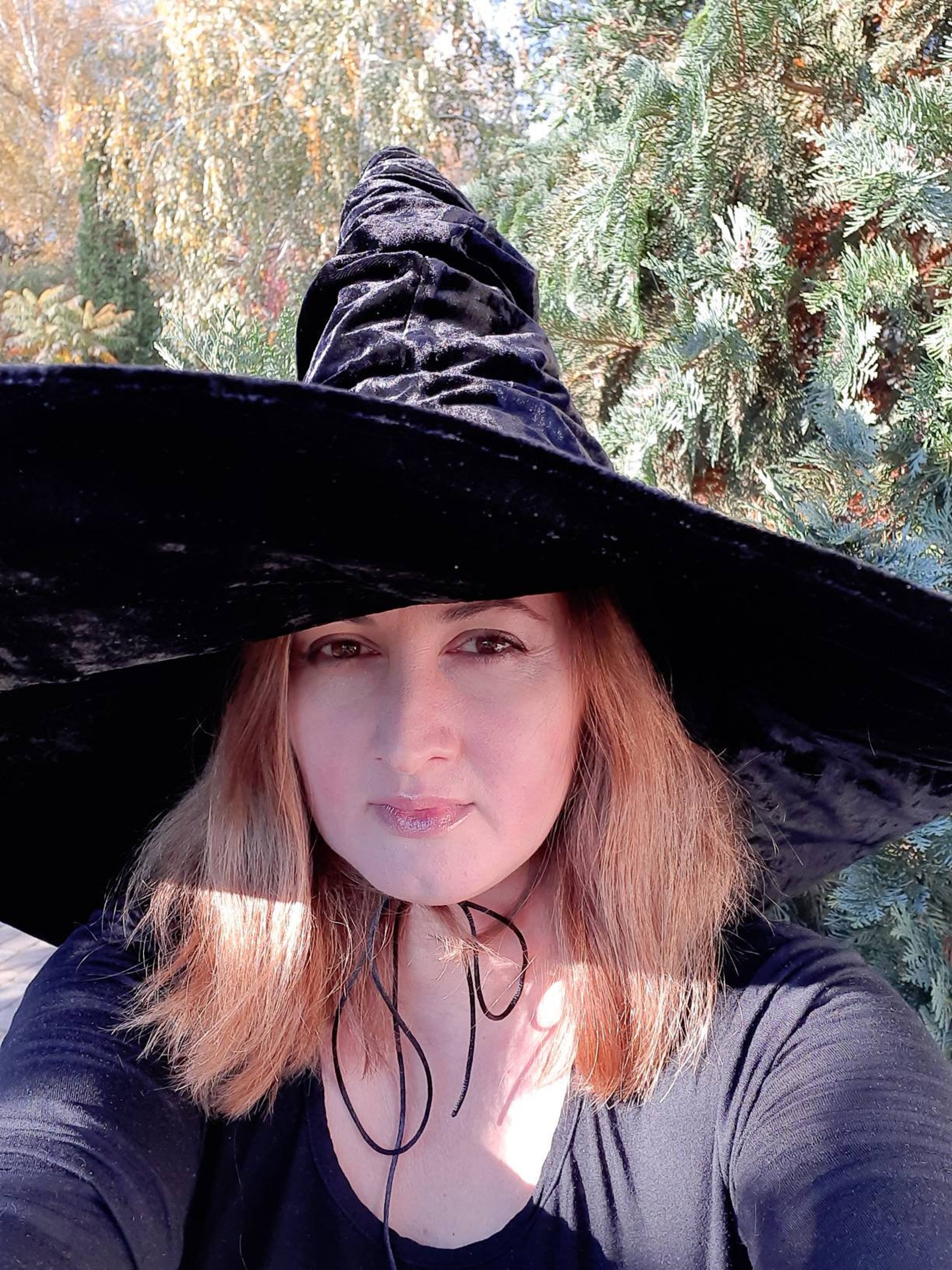 Custom Order. Black Velvet Witch Hat Extra Wide Brim Witch - Etsy