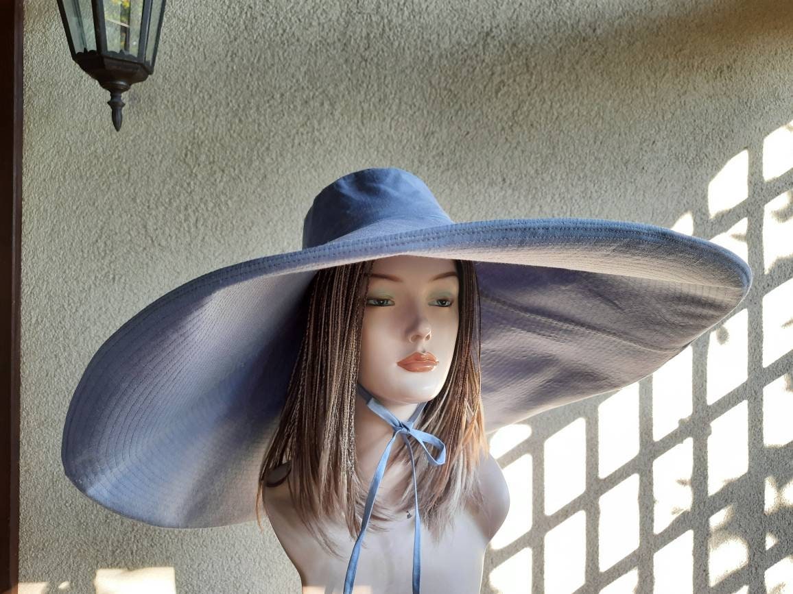 Extra Extra Wide Brim Sun Hat, Women's Wide Brim Sun Natural Linen Sun ...