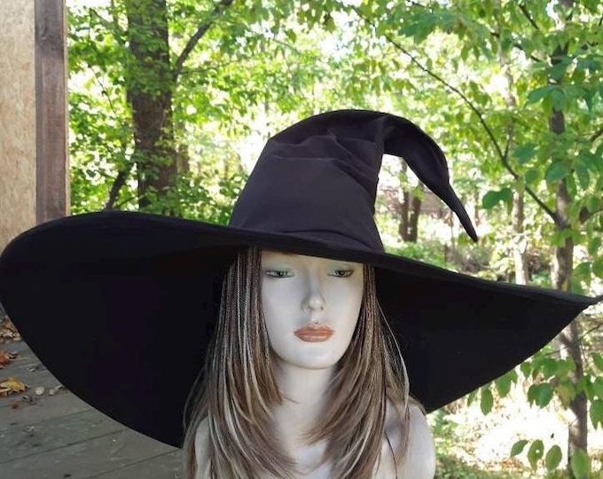 Cosplay Hat, Wizard Hat, Witch Hat, Extra Wide Brim Witch Hat, Black ...