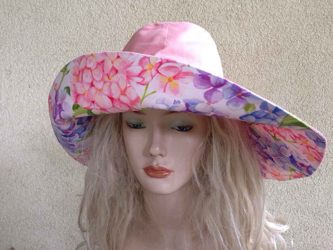 Two-sided Women's Cotton Sun Protection Hat, Hat With Wide Brim, Large ...