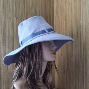 Light Blue Denim Summer Sun Hat, Hiking Hat, Women's Sun Hat, Travel ...