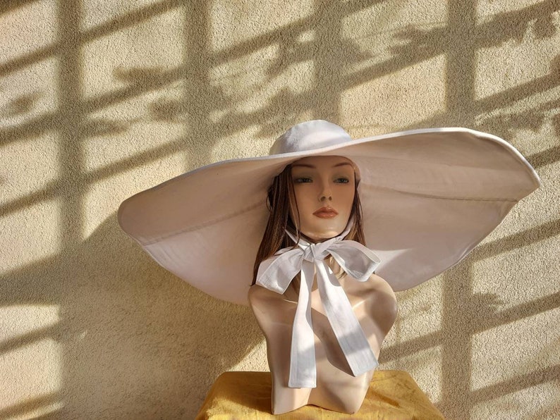Extra Extra Large Brim Sun Hat, Women's Wide Brim Sun Natural Cotton ...